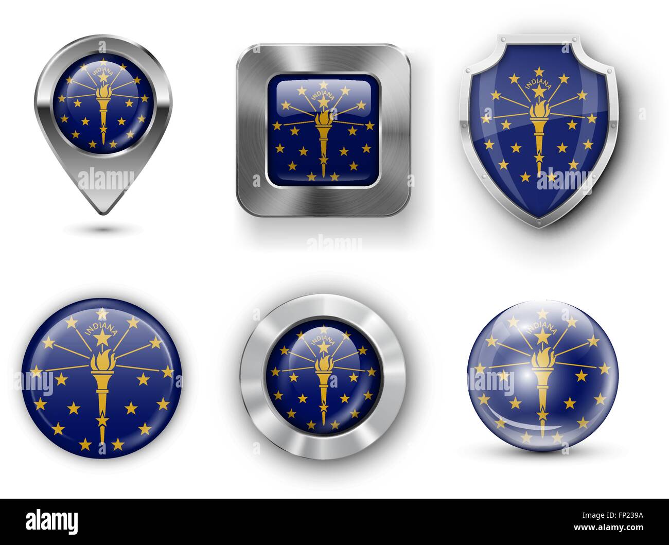 USA State Flag Badges Stock Vector Image & Art - Alamy