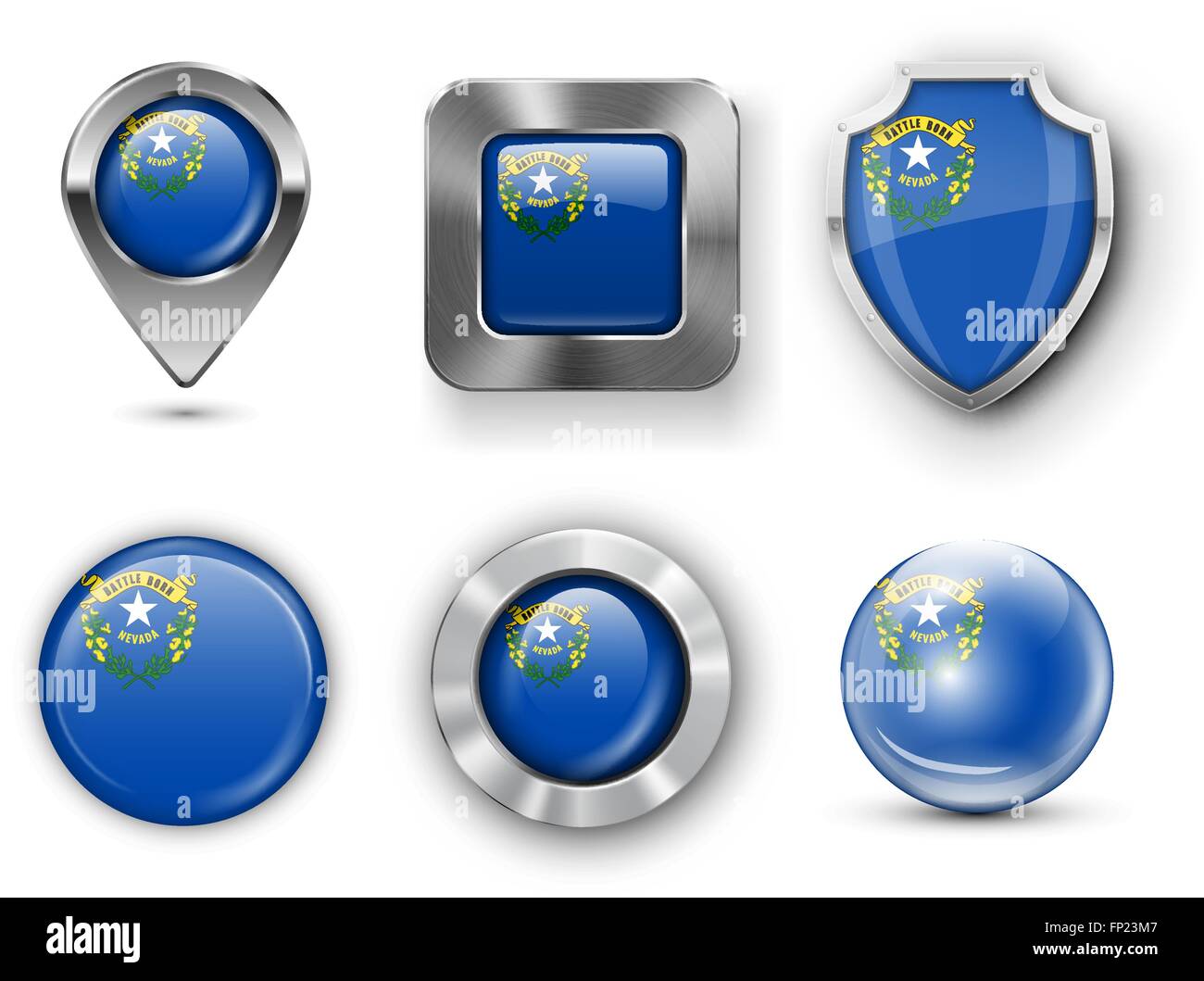 USA State Flag Badges Stock Vector Image & Art - Alamy