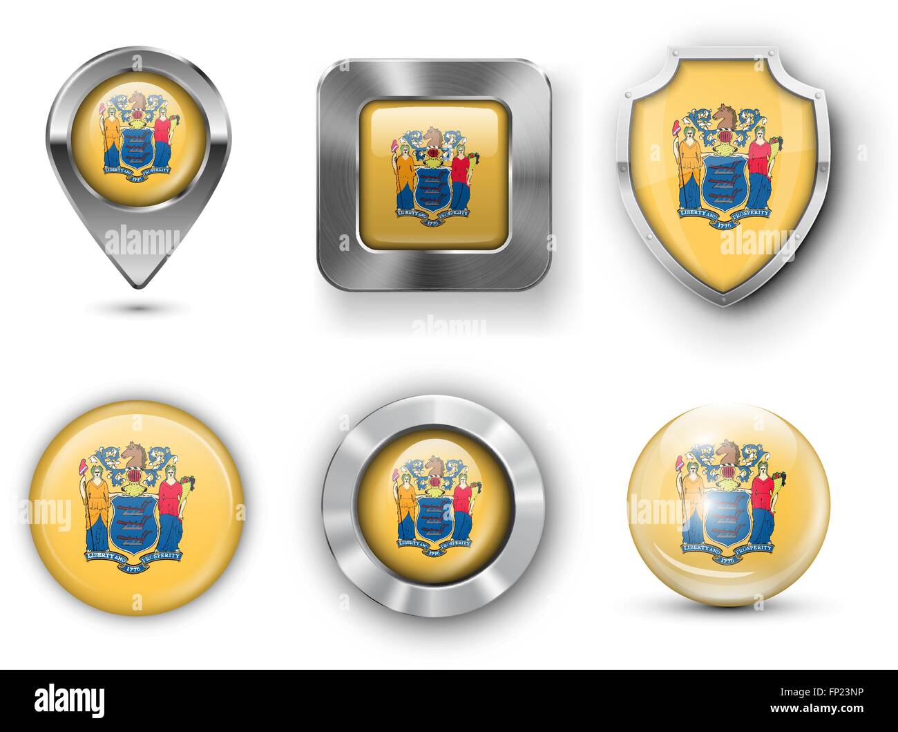 USA State Flag Badges Stock Vector Image & Art - Alamy