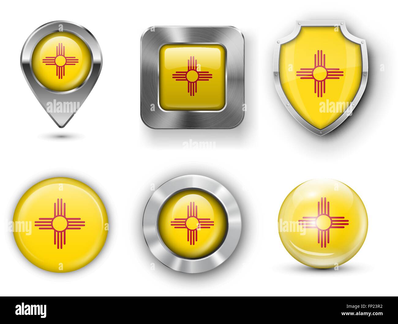 USA State Flag Badges Stock Vector Image & Art - Alamy