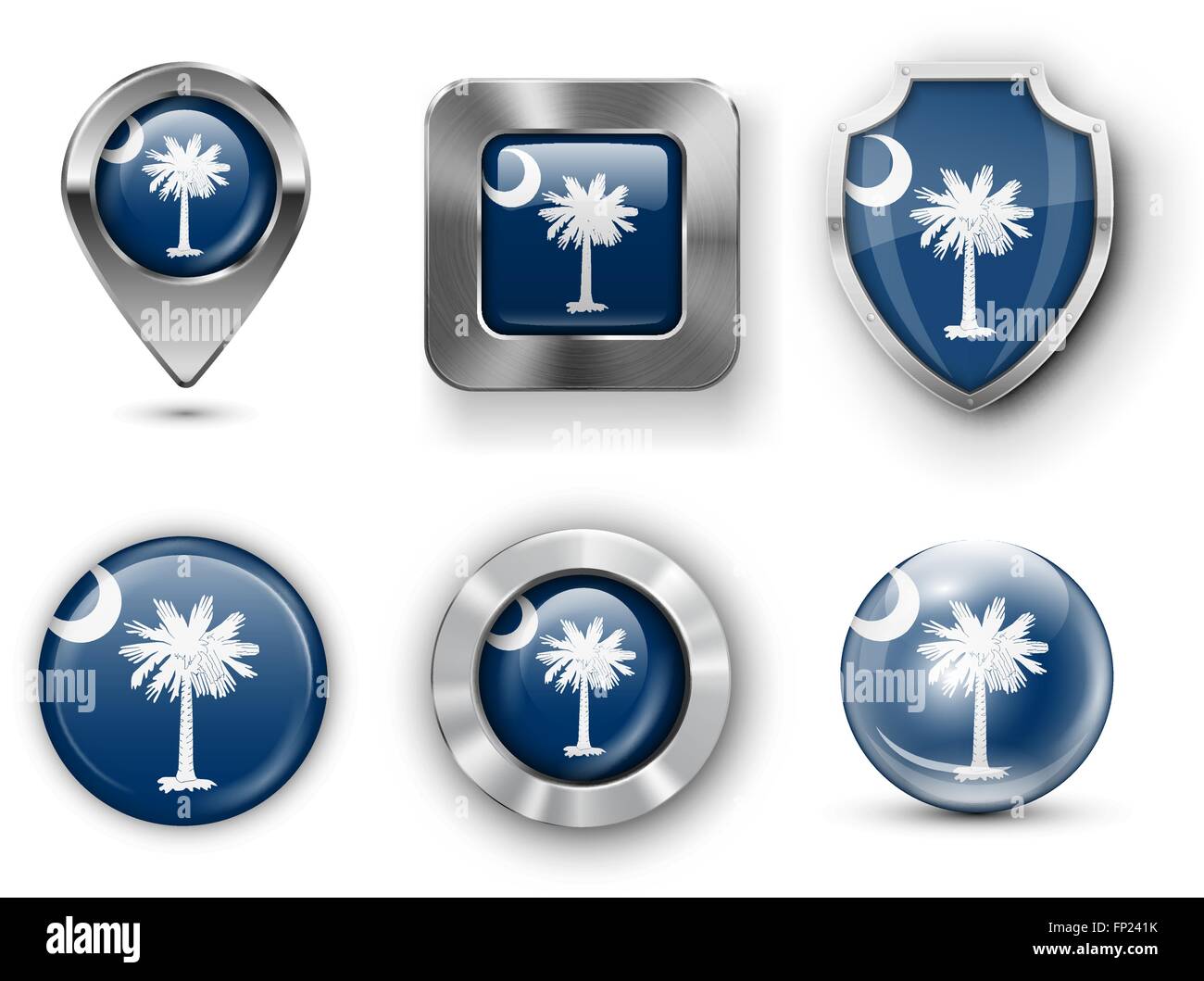 USA State Flag Badges Stock Vector Image & Art - Alamy