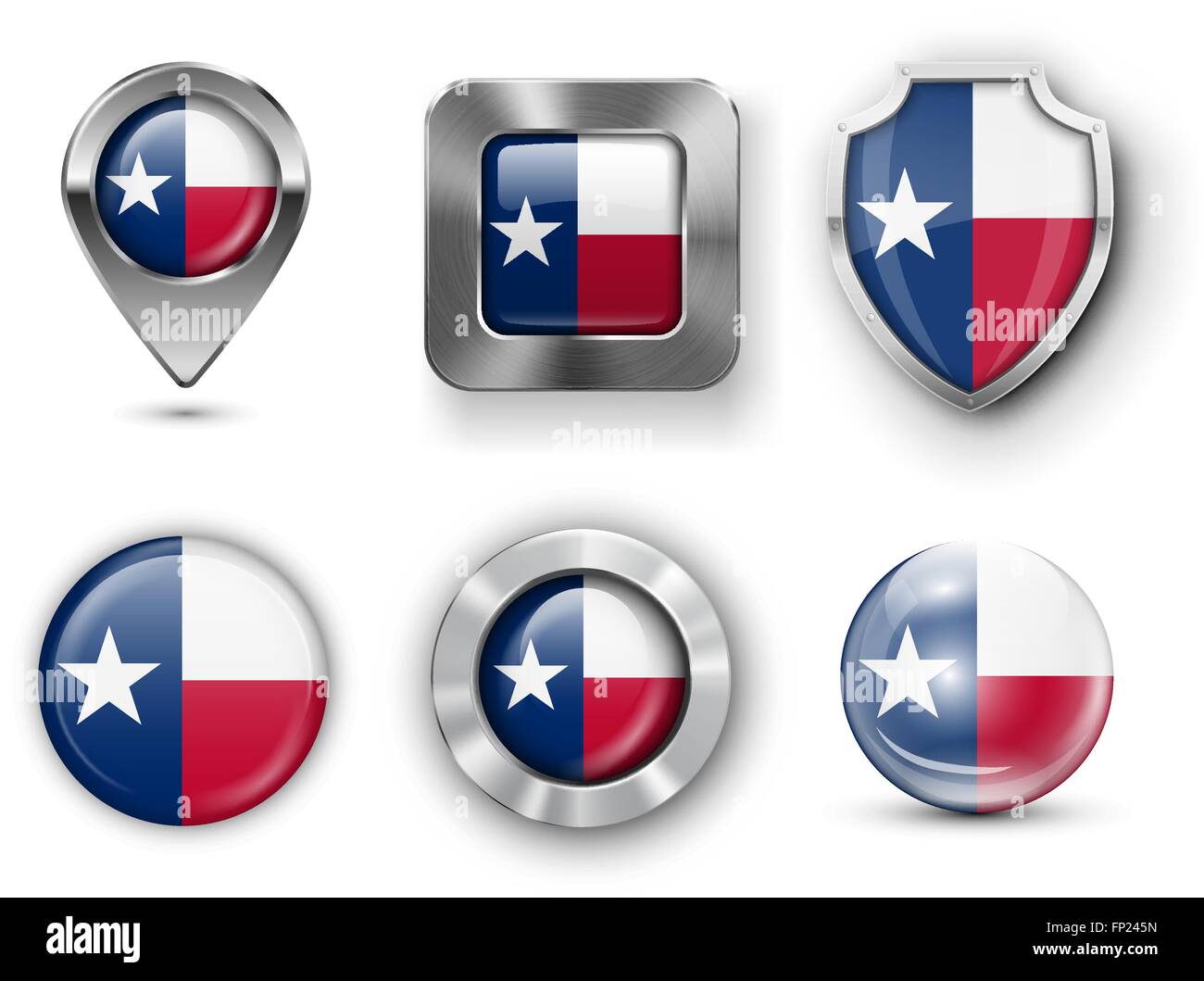 USA State Flag Badges Stock Vector Image & Art - Alamy
