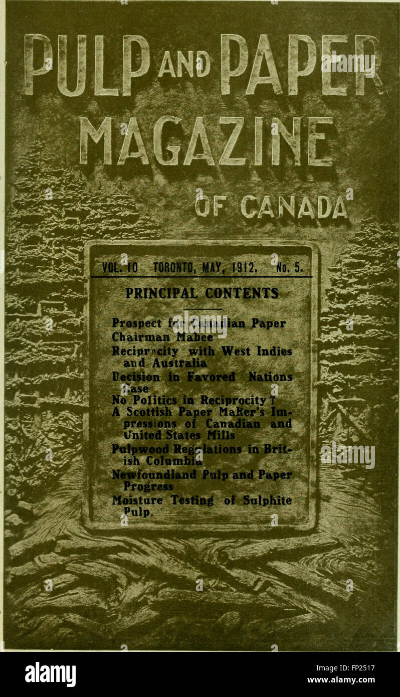 The 'Pulp and Paper Magazine of Canada' from 1903 discusses the pulp ...