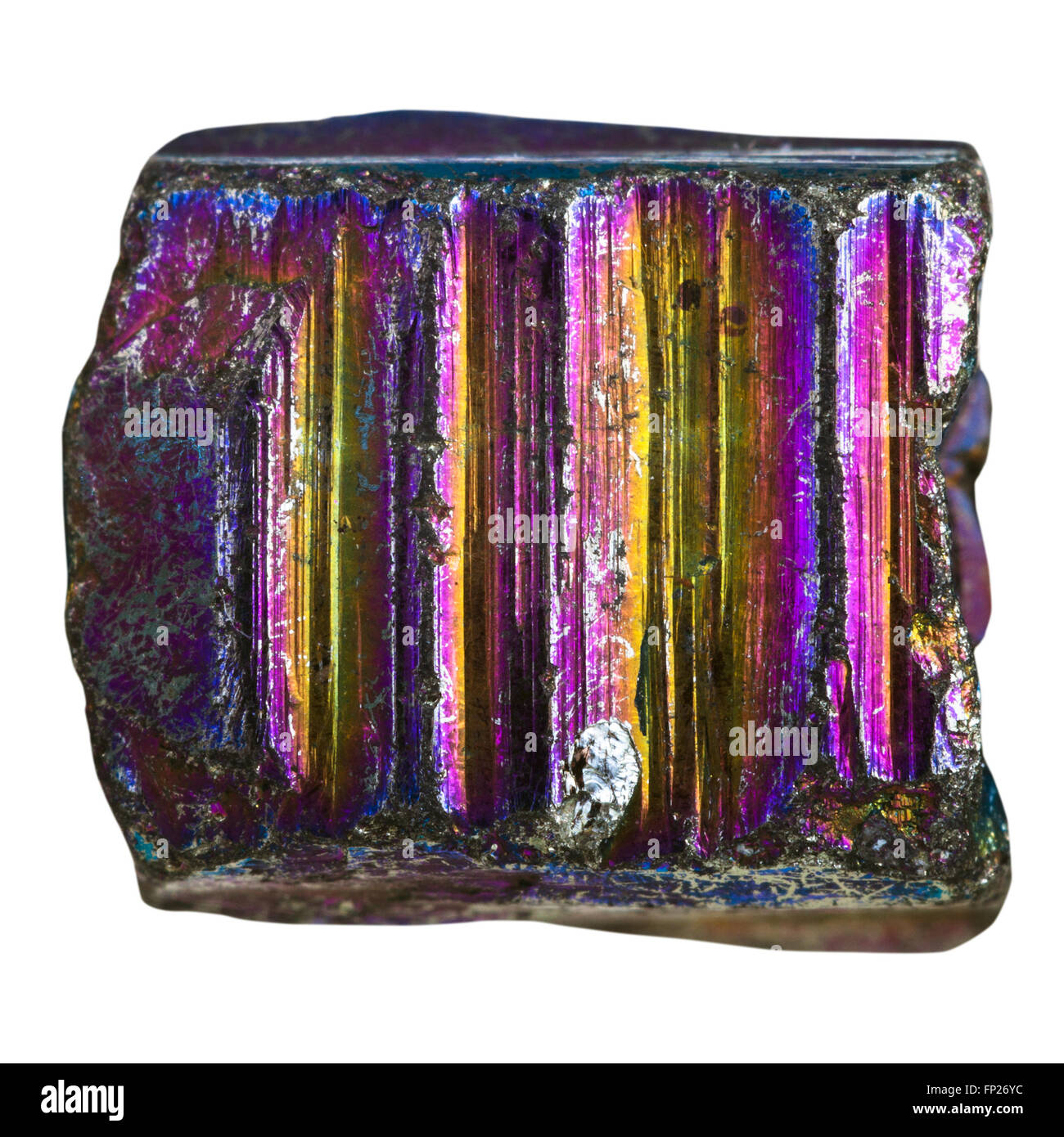 macro shooting of natural rock specimen - pebble from iridescent ...