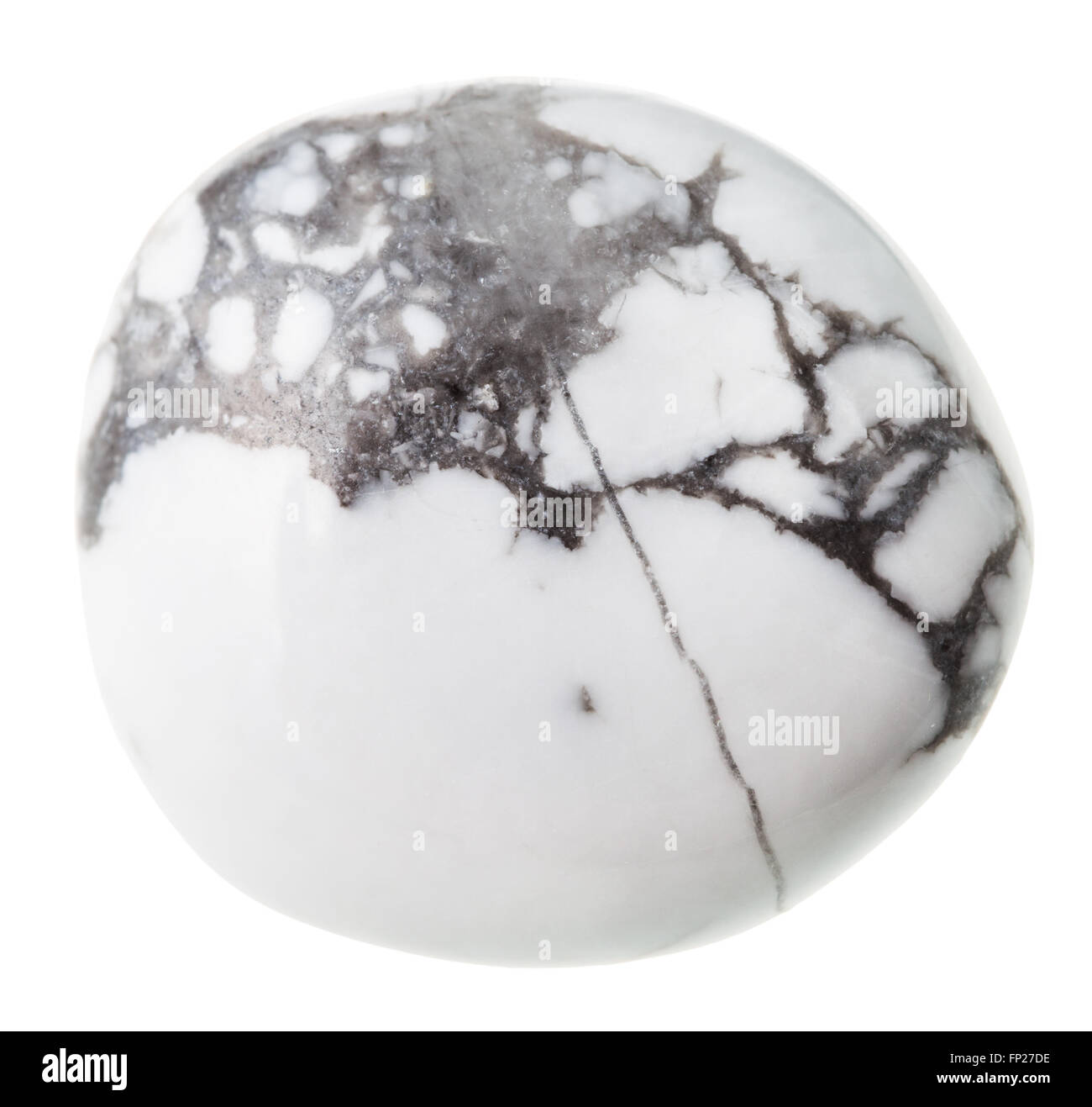 macro shooting of natural gemstone - tumbled Howlite mineral gem stone ...
