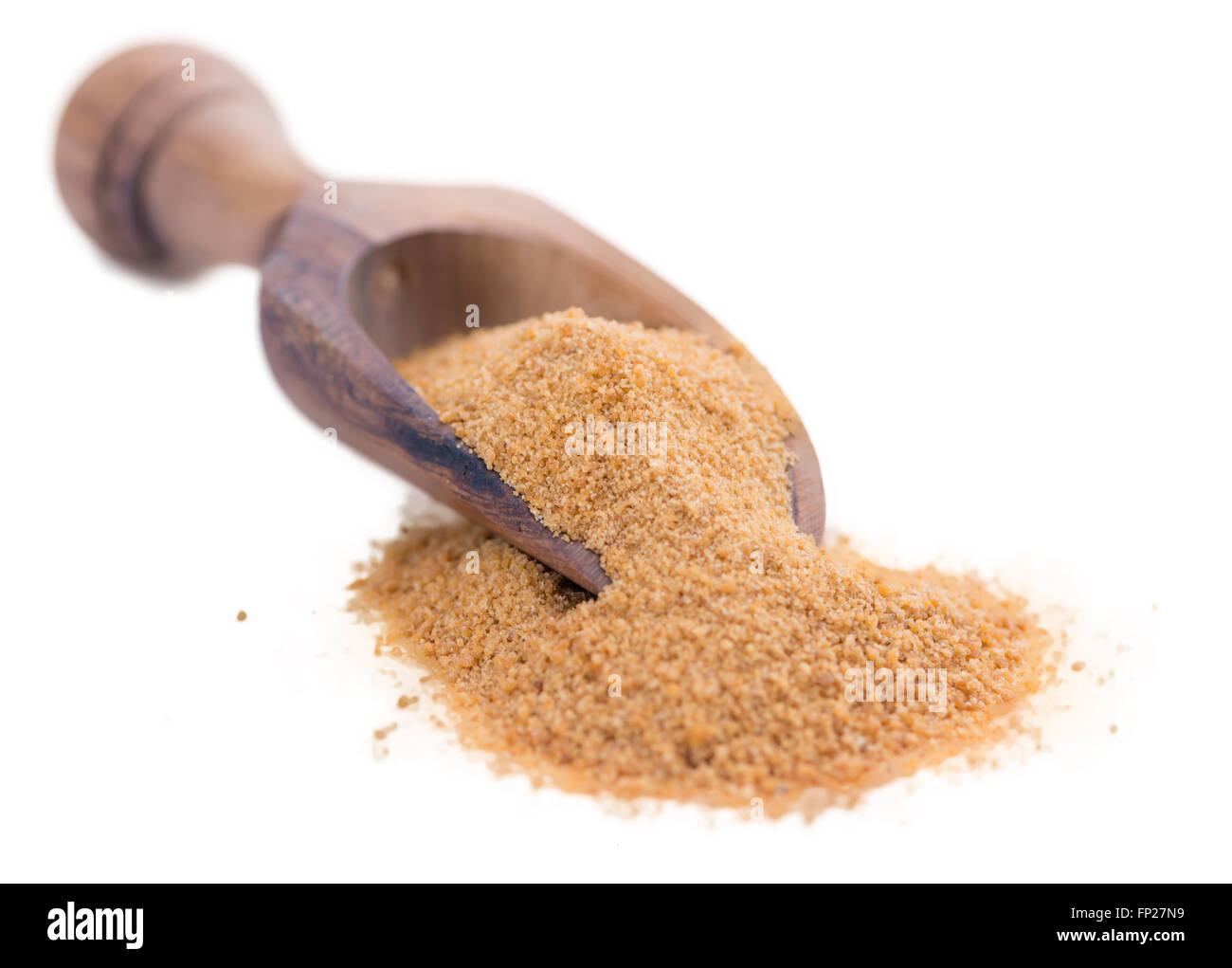Portion of Coco Sugar (close-up shot) isolated on white background ...