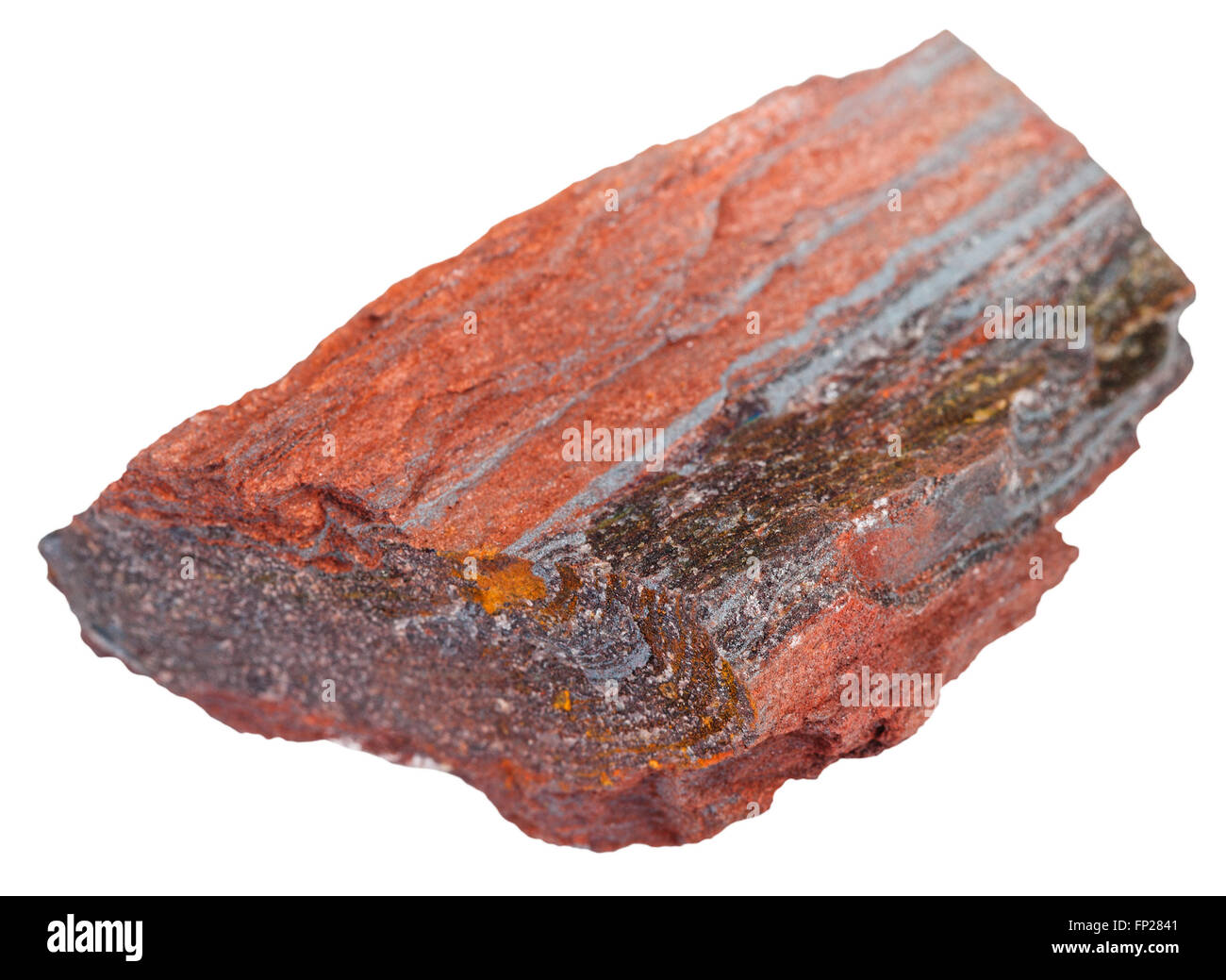 macro shooting of natural rock specimen - stone ore from ferruginous ...