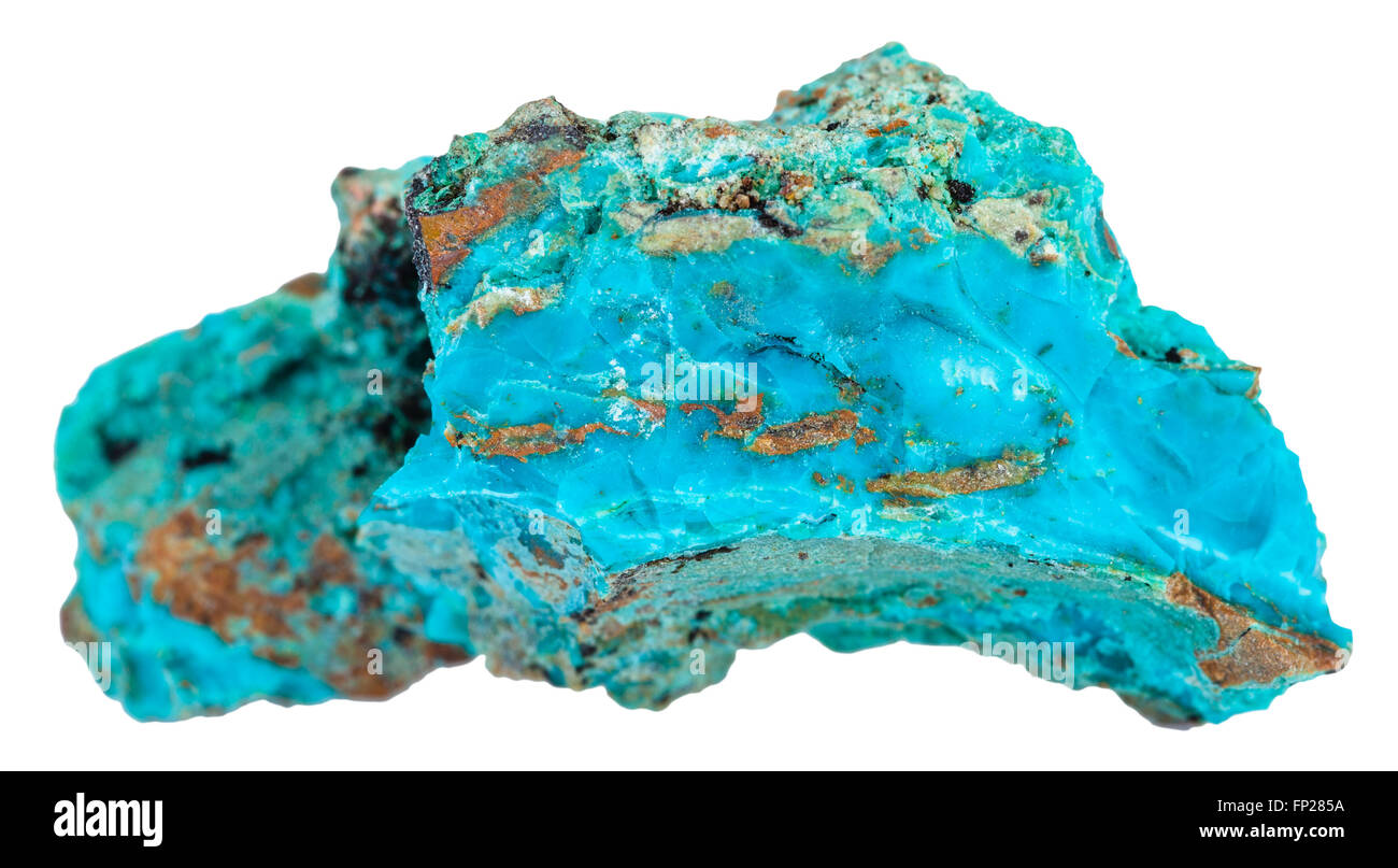 macro shooting of natural rock specimen - piece of blue Chrysocolla ...