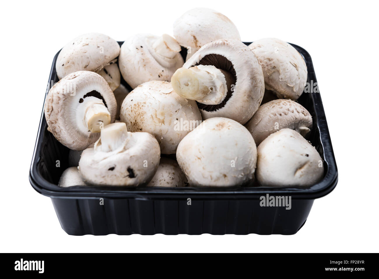 Portion of fresh Mushrooms isolated on white background Stock Photo - Alamy