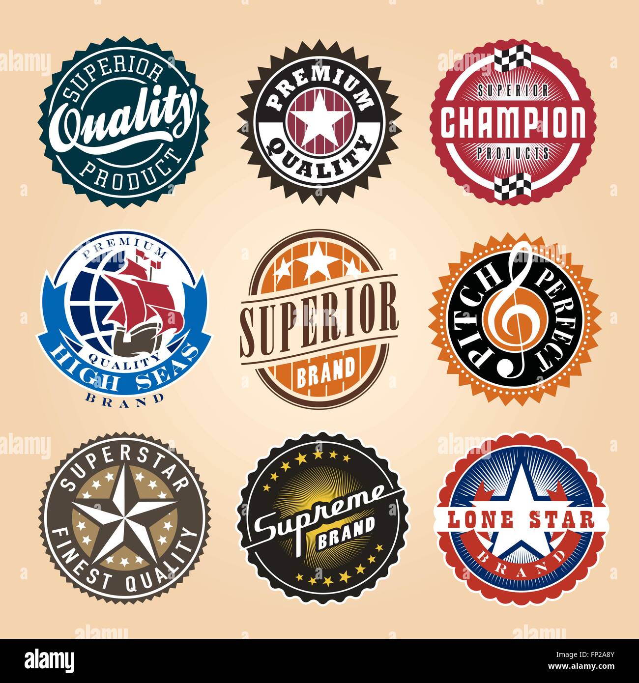 Vector Collection of Editable Vintage Labels Stock Vector Image & Art ...