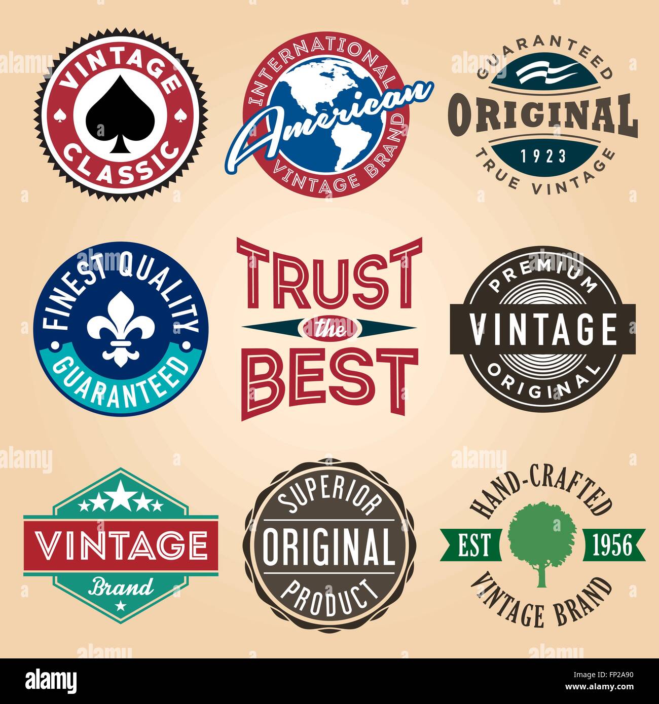 Vector Collection of Editable Vintage Labels Stock Vector Image & Art ...