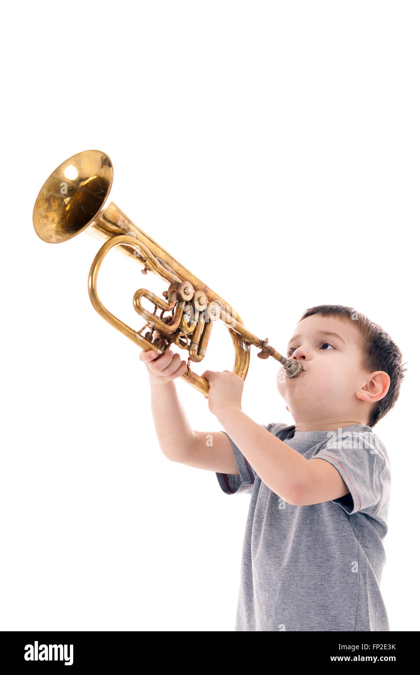 A boy playing trumpet hi-res stock photography and images - Alamy