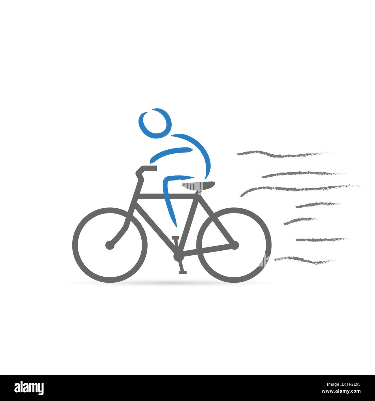 Illustration of a bicycle and rider design isolated on a white ...