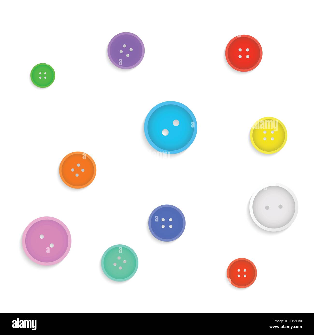 Illustration of colorful buttons isolated on a white background Stock ...
