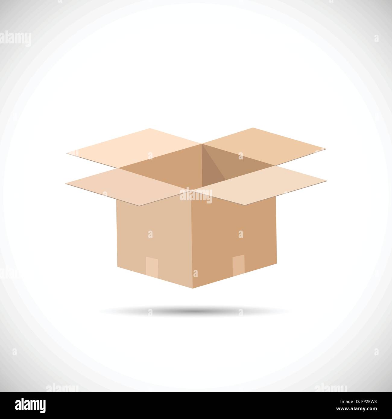 Illustration of a cardboard box isolated on a white background Stock ...