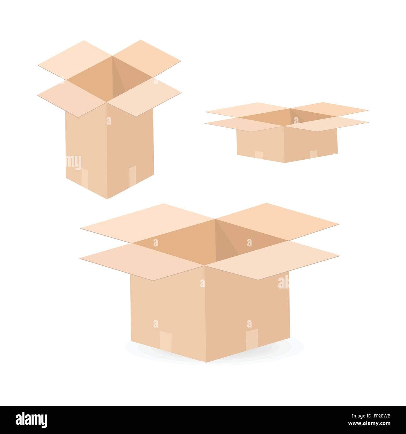 Illustration of cardboard boxes isolated on a white background Stock ...