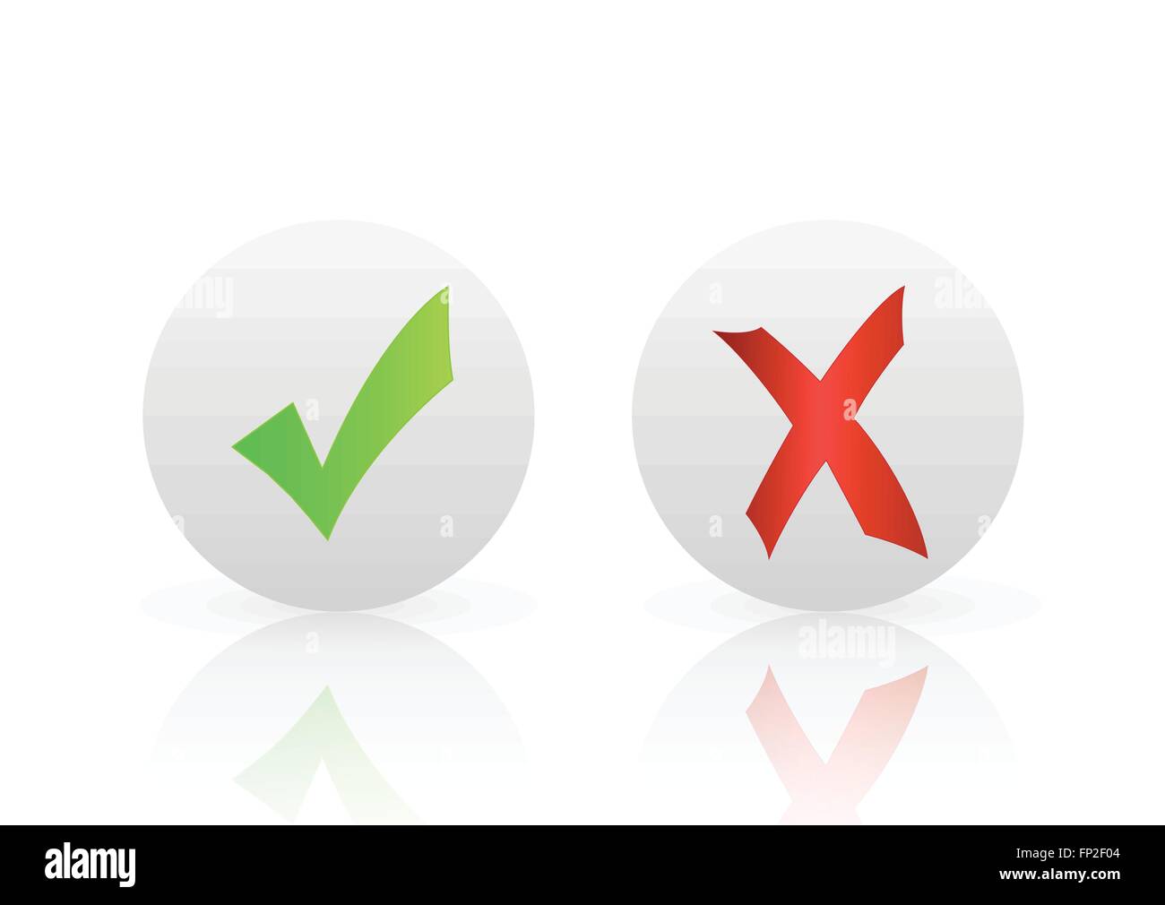 Illustration of check mark and uncheck buttons isolated on a white ...