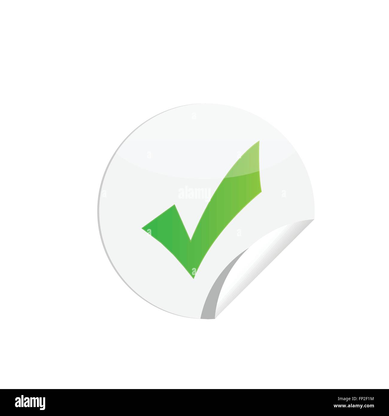 Illustration of a checkmark sticker isolated on a white background ...