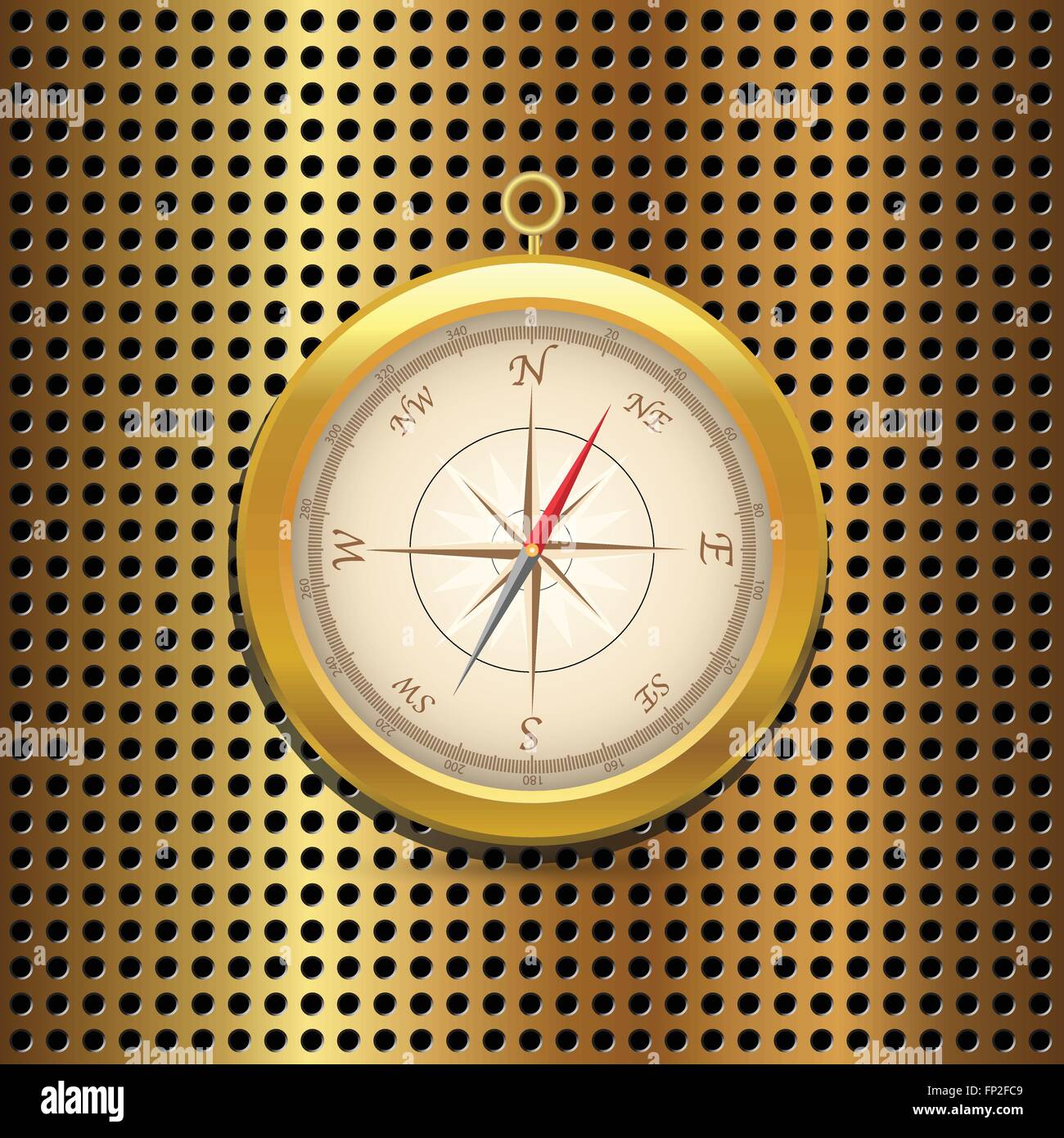Illustration of a gold compass on a gold background Stock Vector Image ...