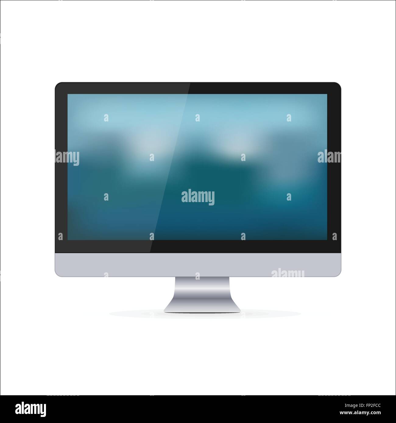Computer screen illustration isolated on a white background Stock ...
