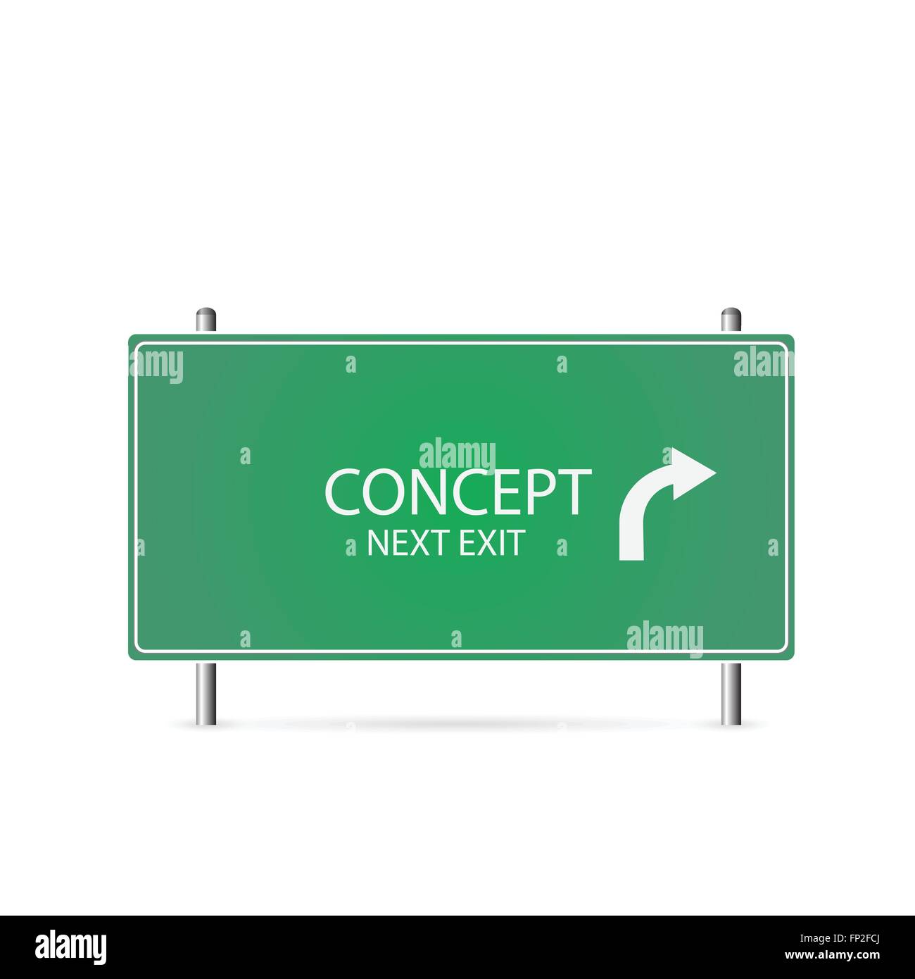Illustration of a Concept highway sign isolated on a white background ...