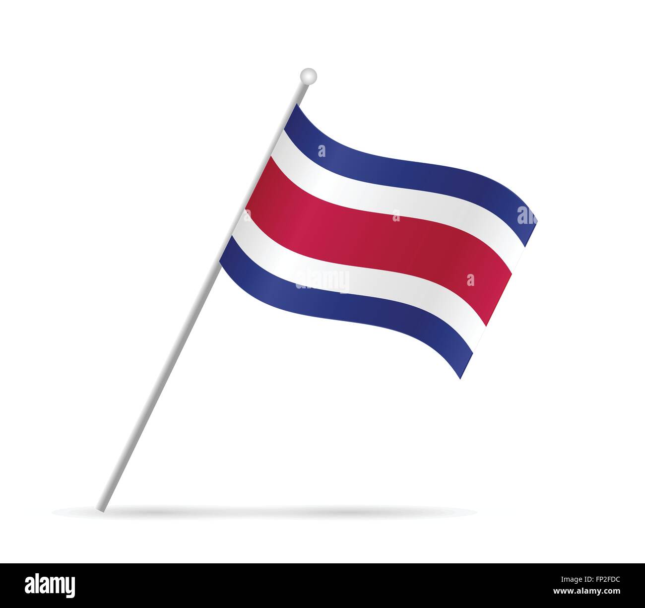 Illustration of a flag from Costa Rica isolated on a white background ...