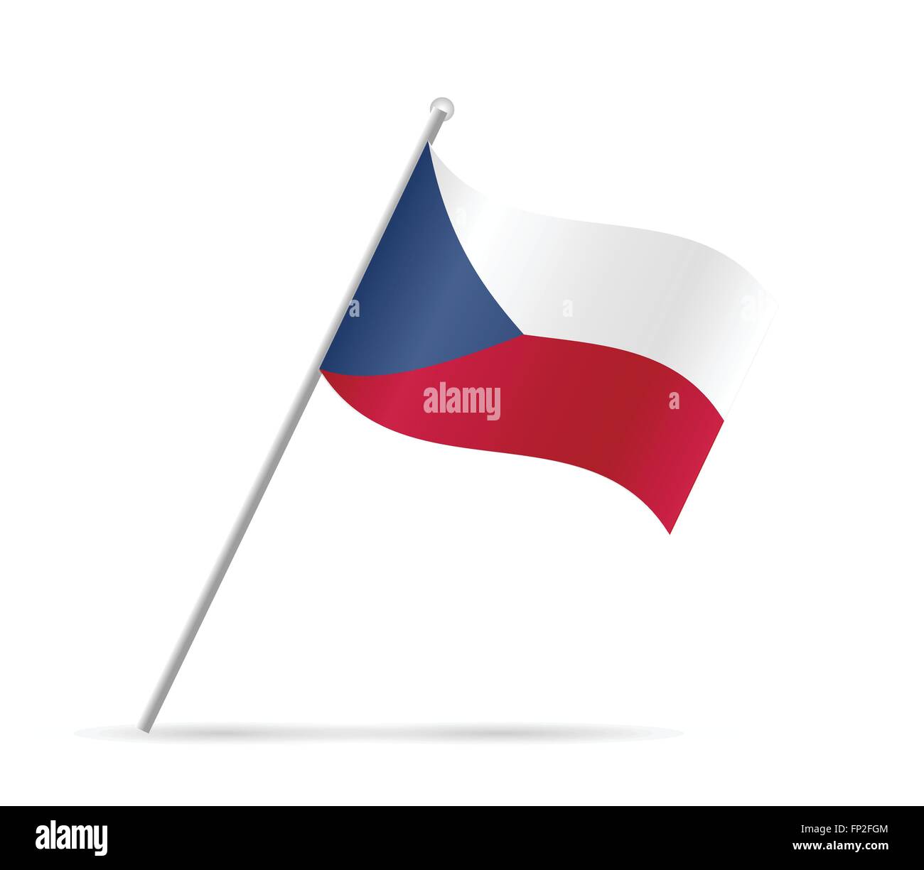 Illustration of a flag from Czech Republic isolated on a white ...