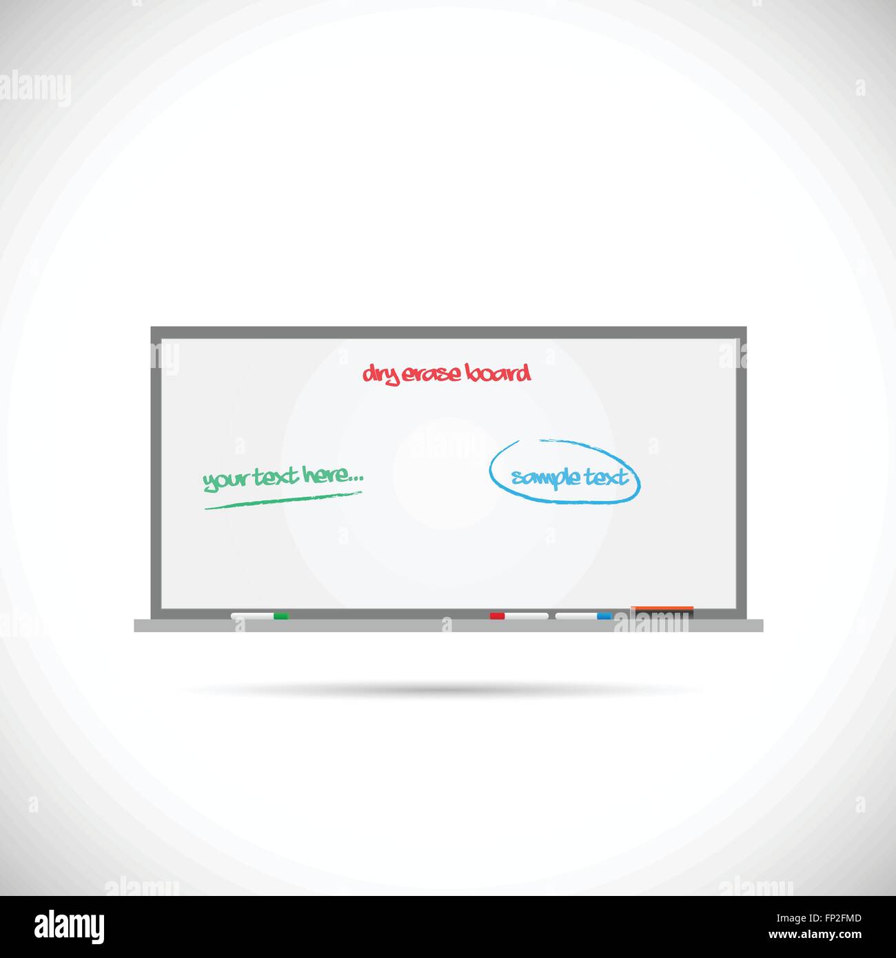 Illustration of a dry erase whiteboard isolated on a white background ...