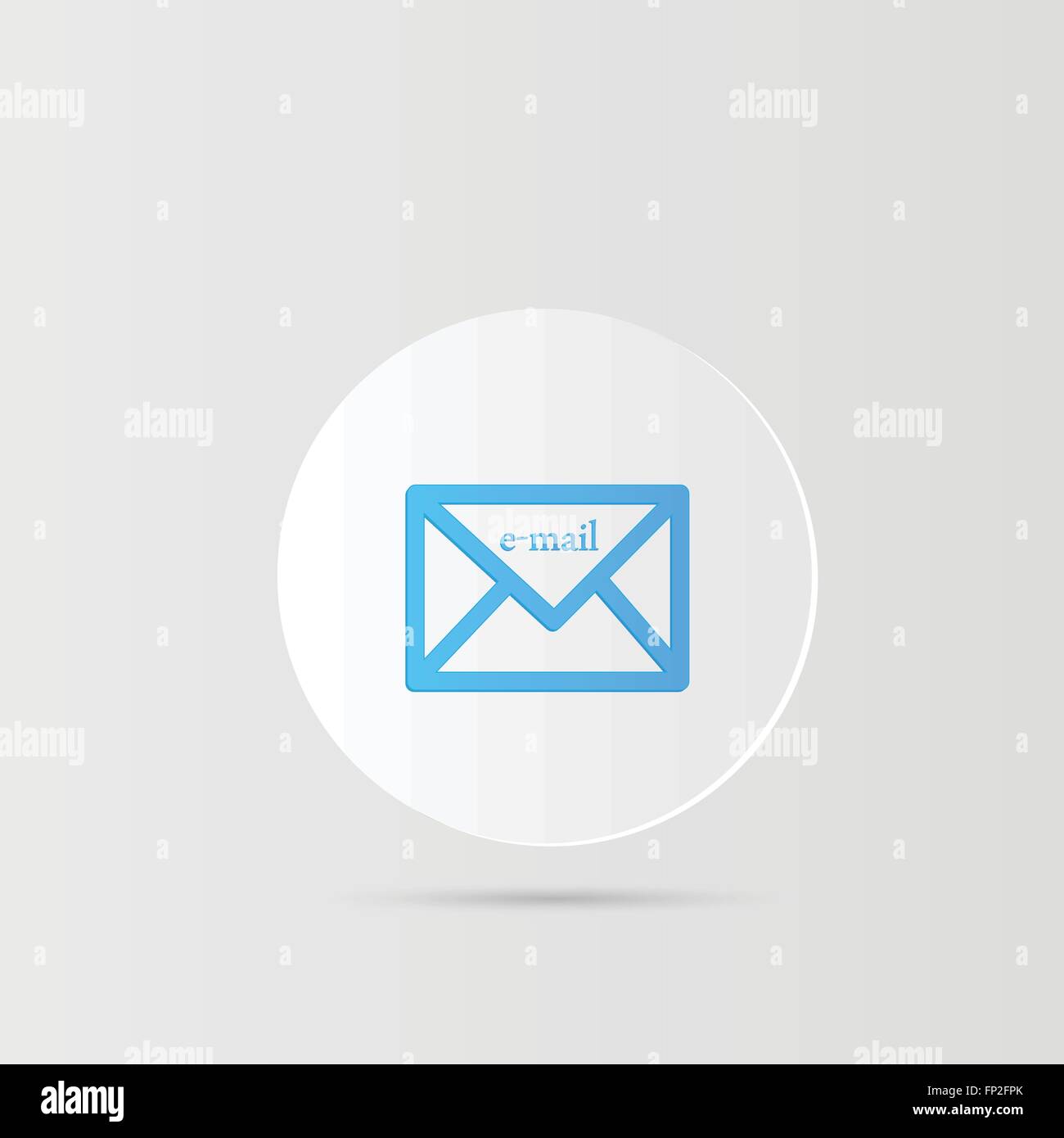 Illustration of an e-mail button isolated on a light background Stock ...