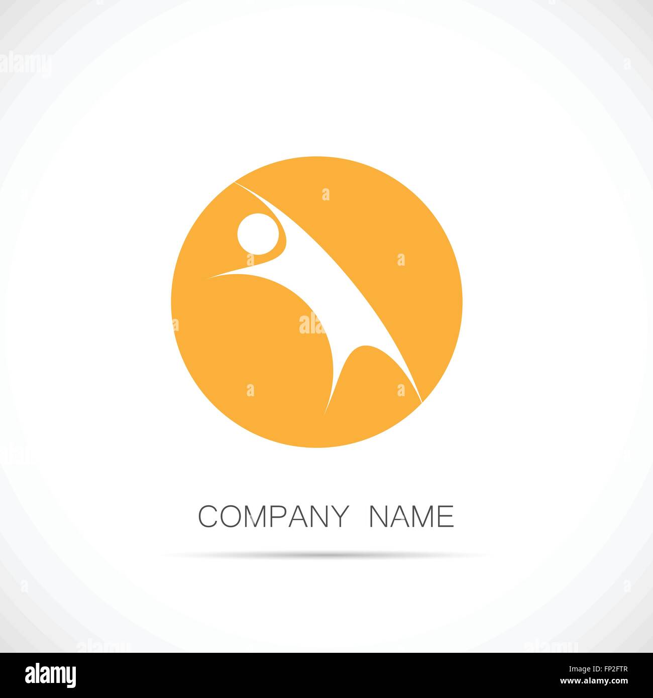 Illustration of a logo design with an abstract figure isolated on a ...