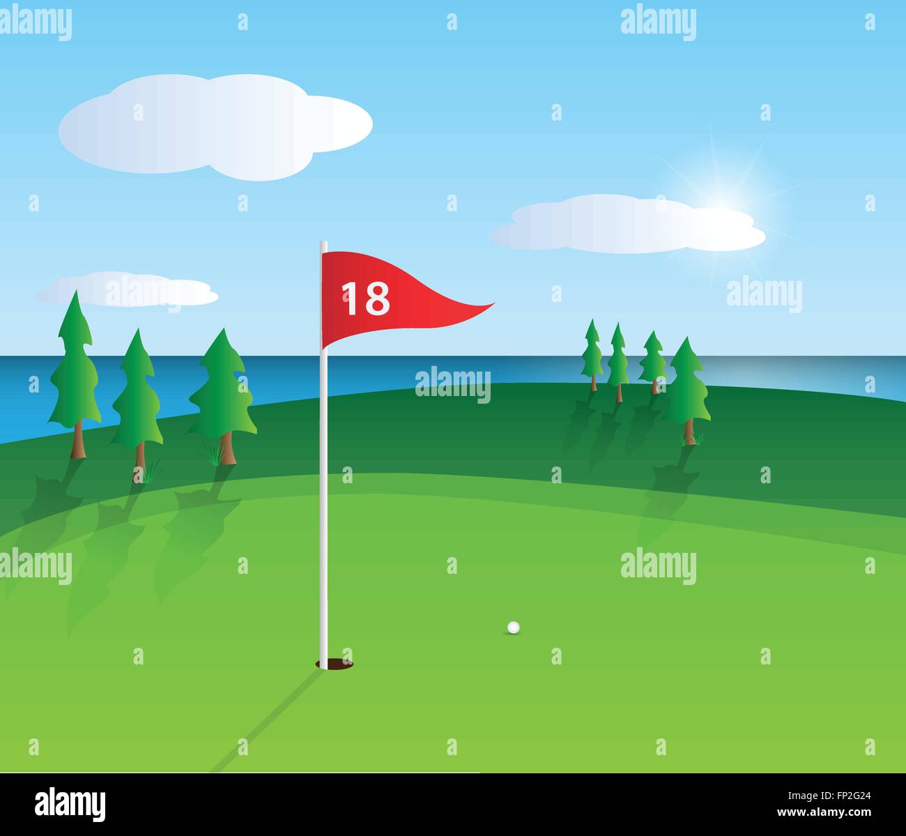 18 hole golf course Stock Vector Images - Alamy