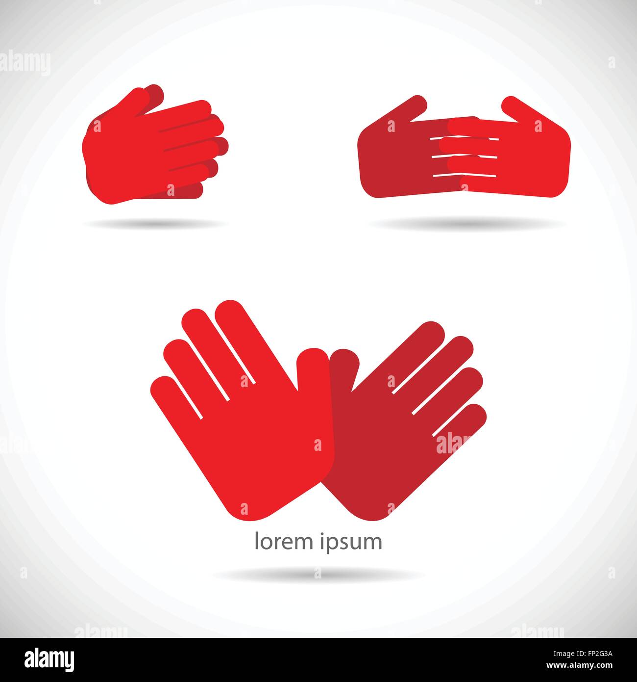 Illustration of abstract hands isolated on a white background Stock ...