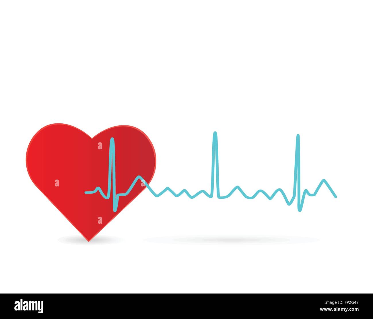 Illustration of a heart and wave isolated on a white background Stock ...