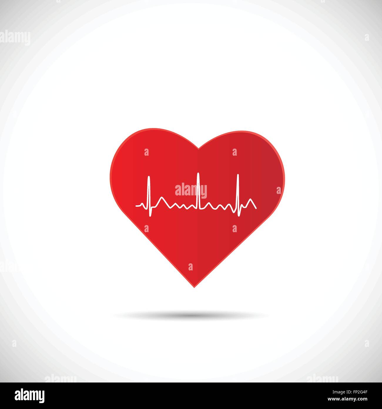 Illustration of an ECG wave inside of a red heart isolated on a white ...