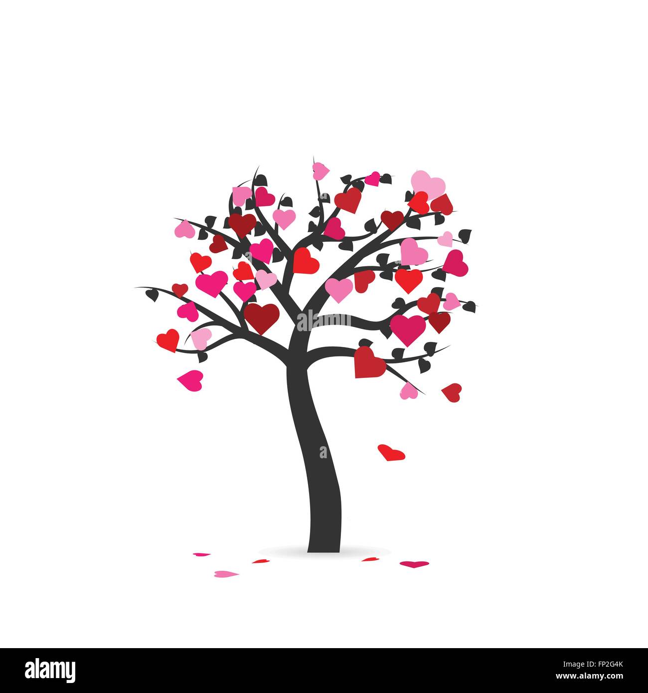 Illustration of an abstract heart tree isolated on a white background ...