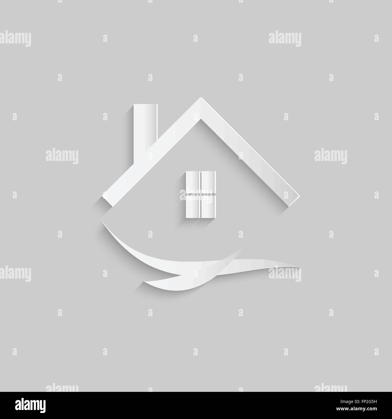 Concept image of an abstract house design isolated on a white ...