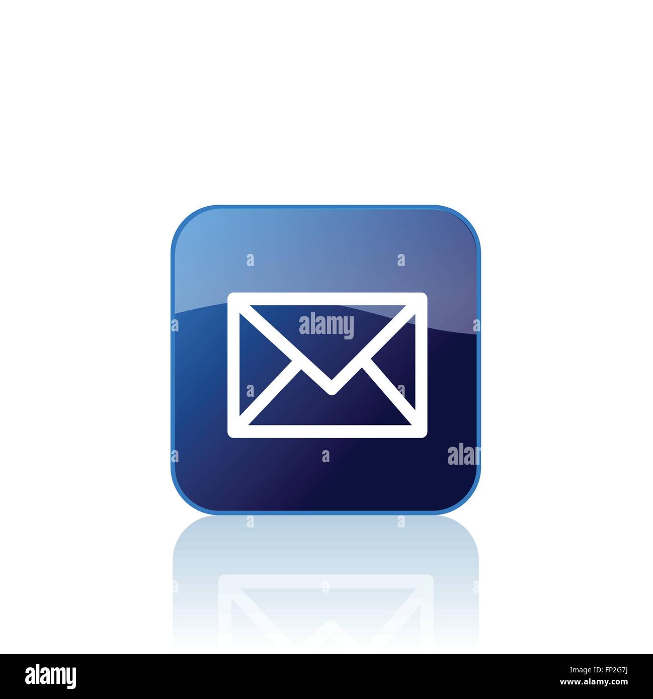 Illustration of a mail icon on a button isolated on a white background ...