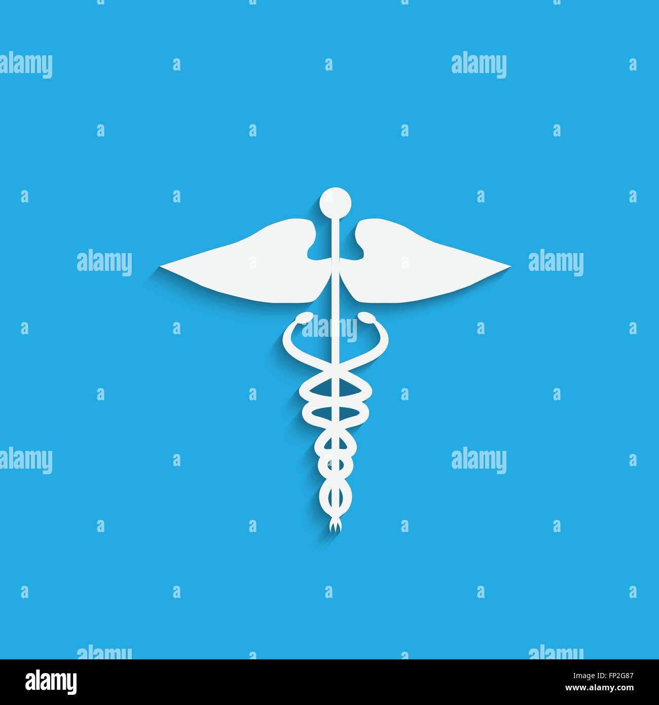 Illustration of a medical symbol isolated on a colorful blue background ...