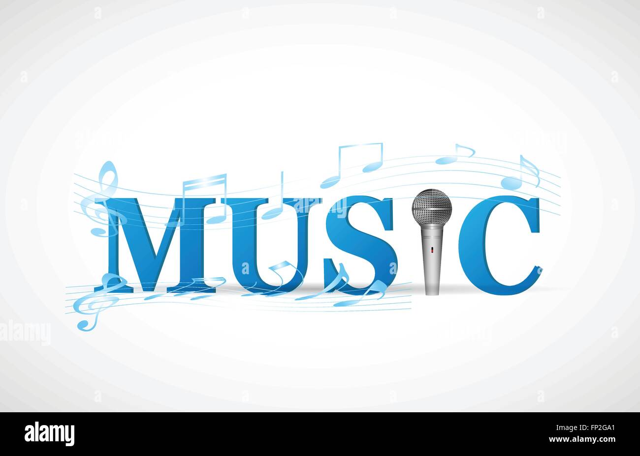 Illustration of a music background with microphone and notes isolated ...