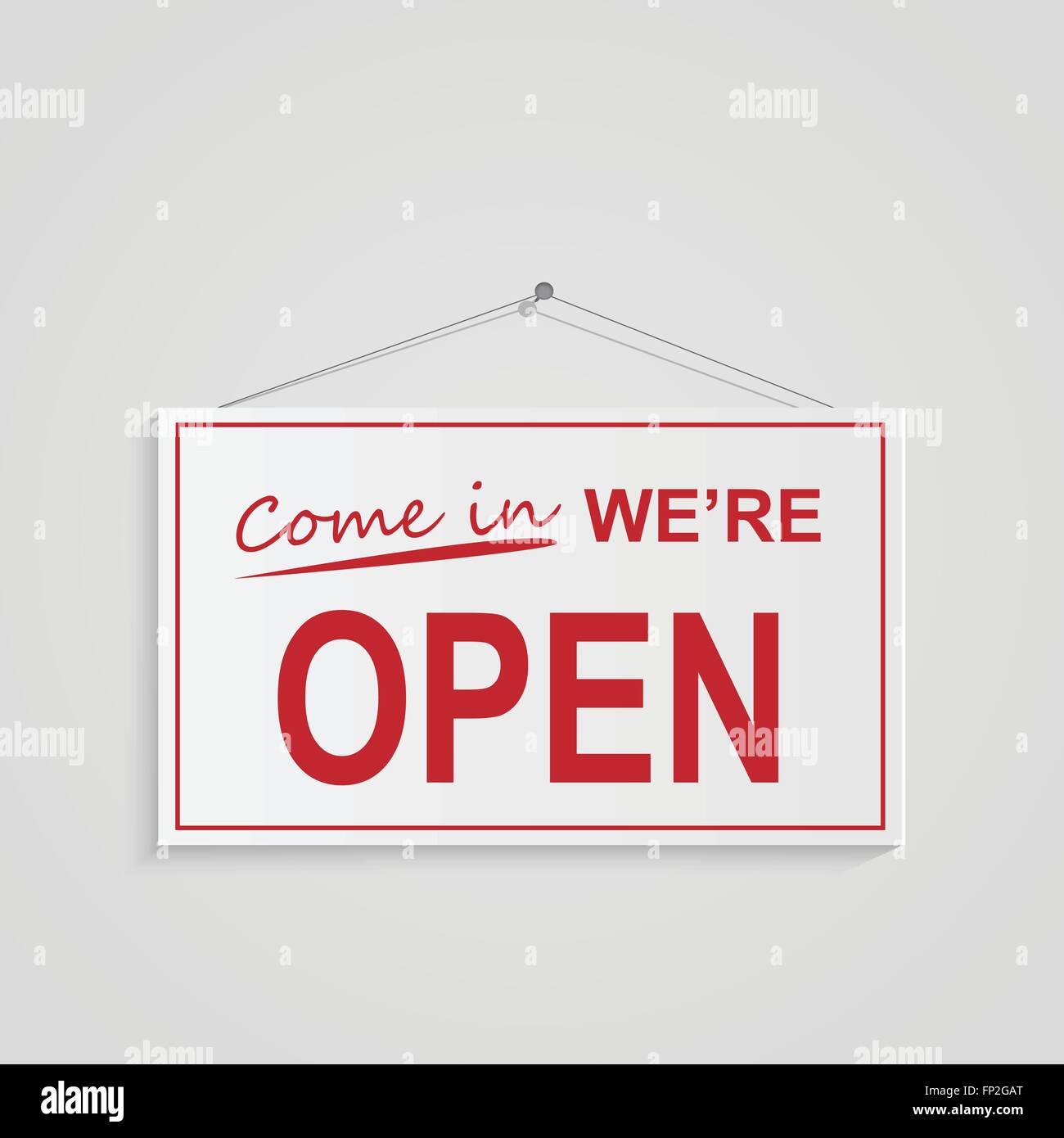 Illustration of a hanging open sign isolated on a white background ...