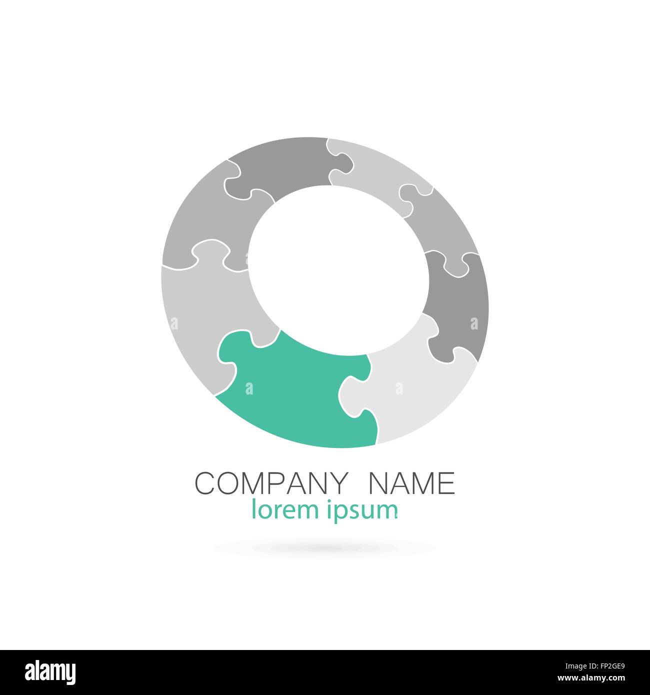 Illustration of a puzzle logo design isolated on a white background ...