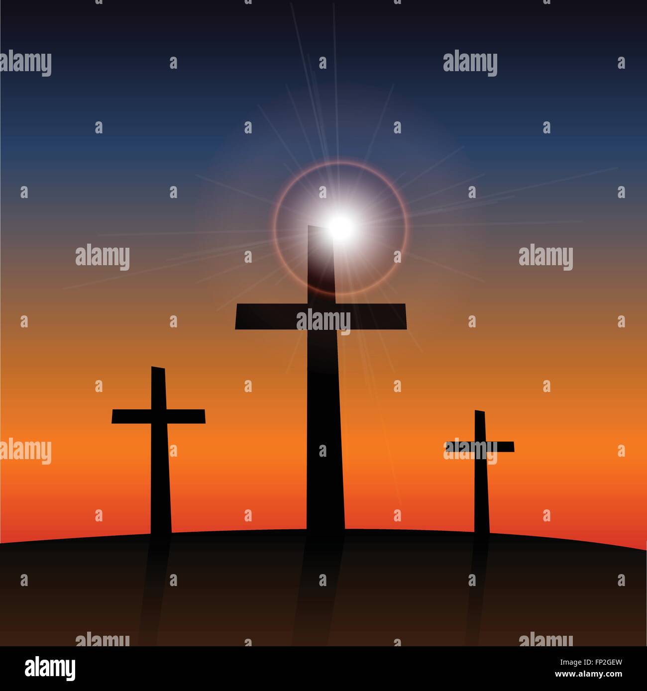 Silhouette of 3 crosses Stock Vector Images - Alamy