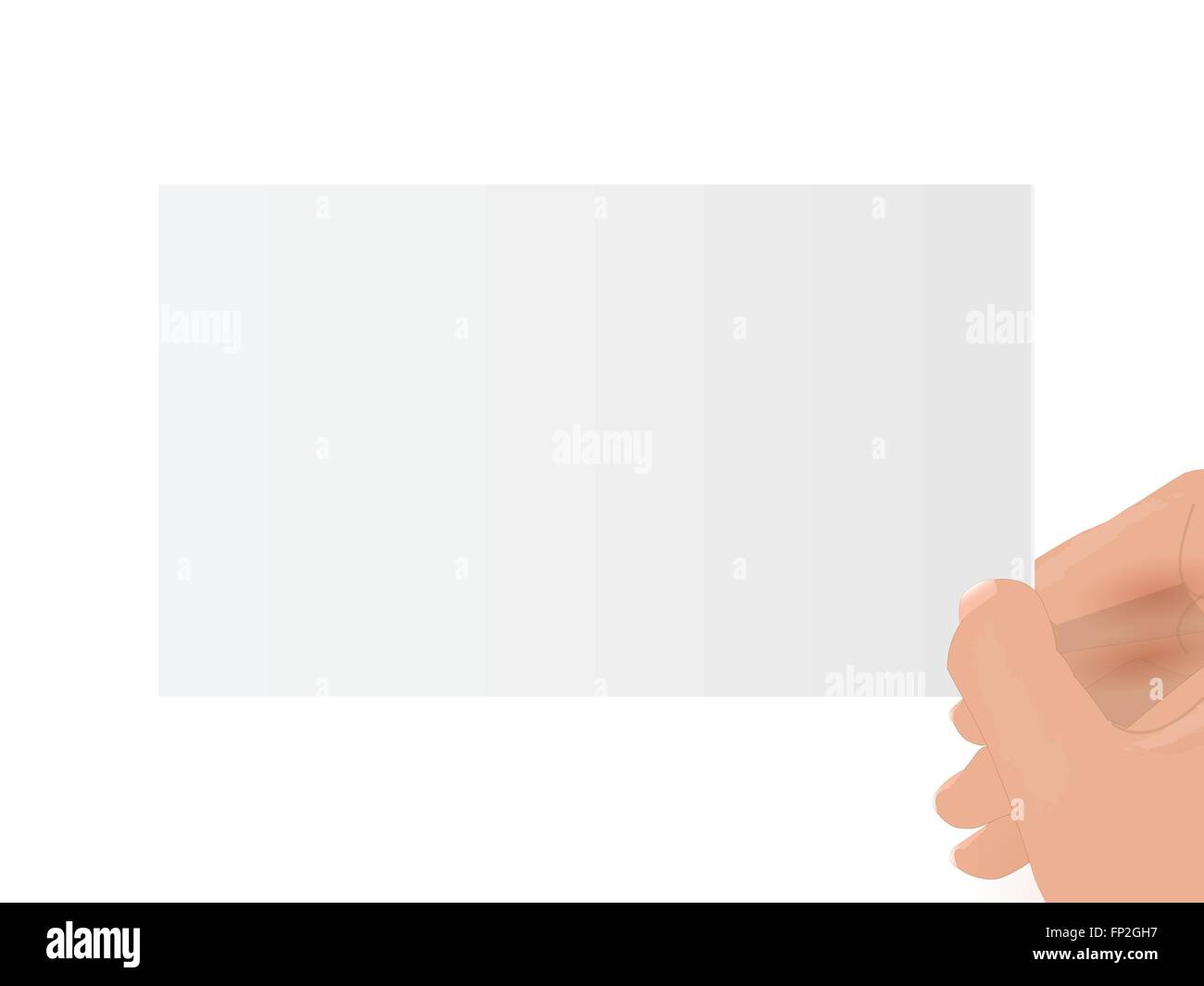 Illustration of a hand holding a blank sign isolated on a white ...