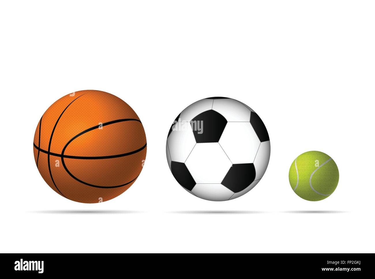 Illustration of sports balls isolated on a white background Stock ...