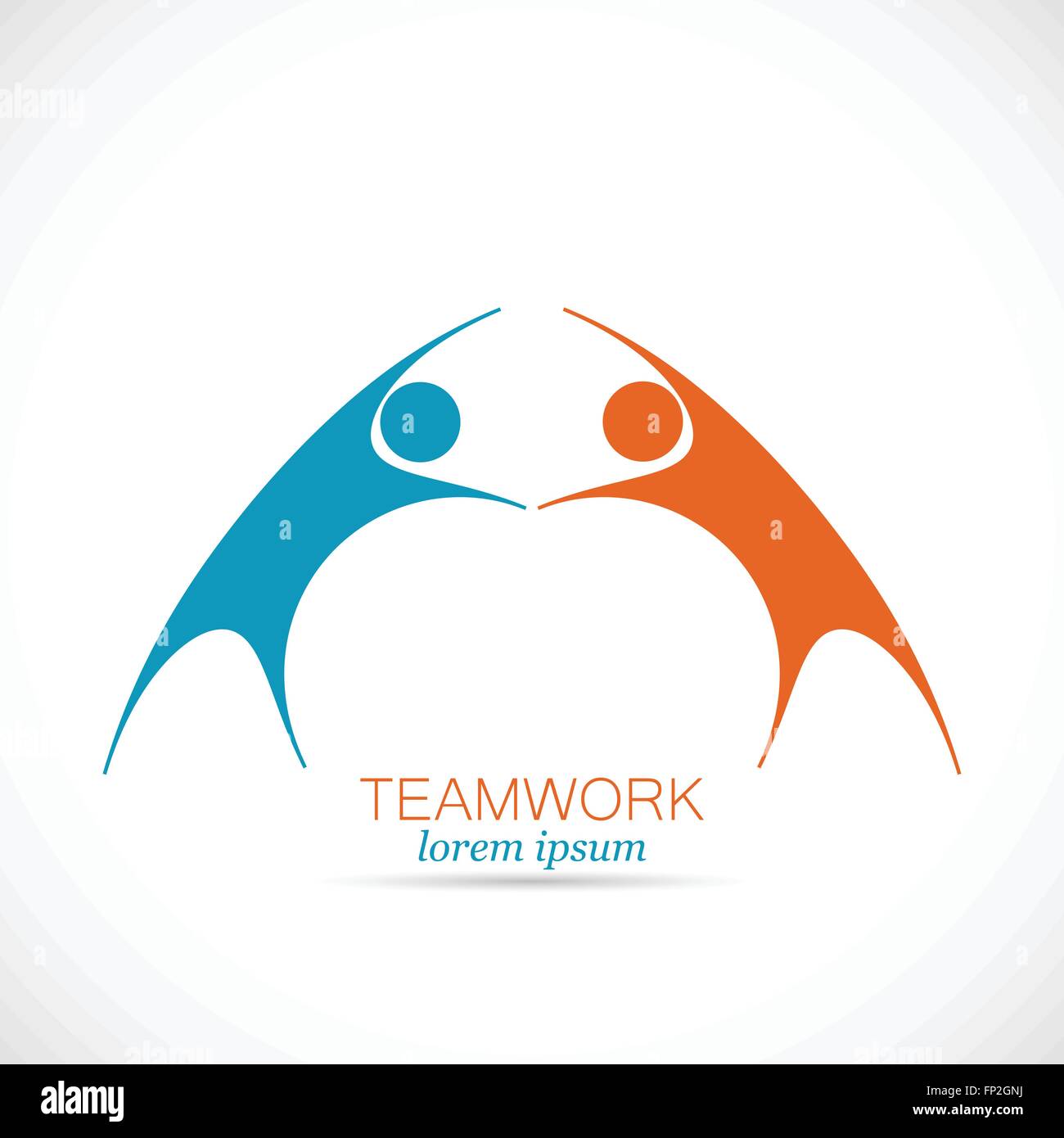 Illustration of a logo design of two abstract figures isolated on a ...