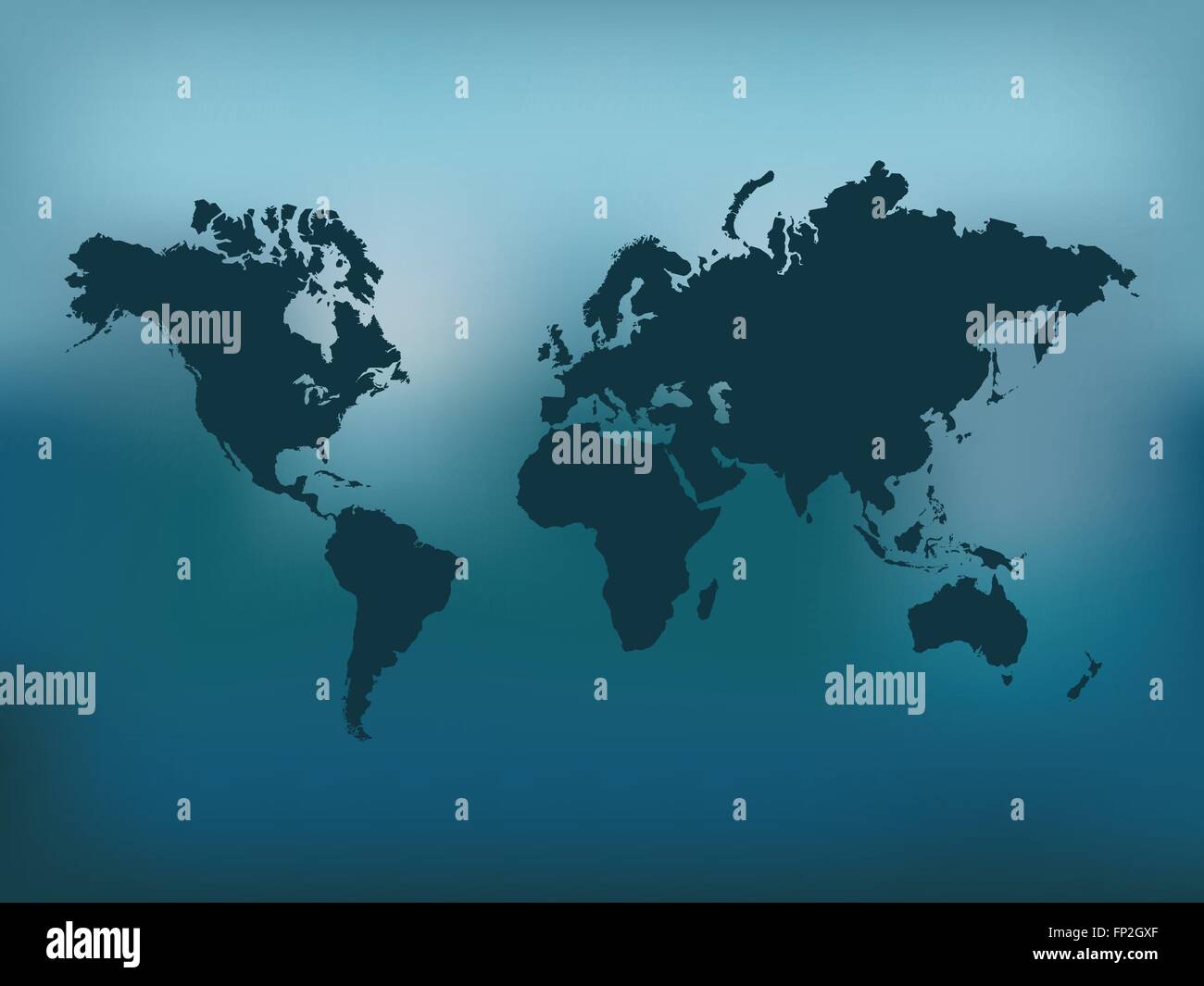 Illustration of the world map on a colorful blue background Stock ...