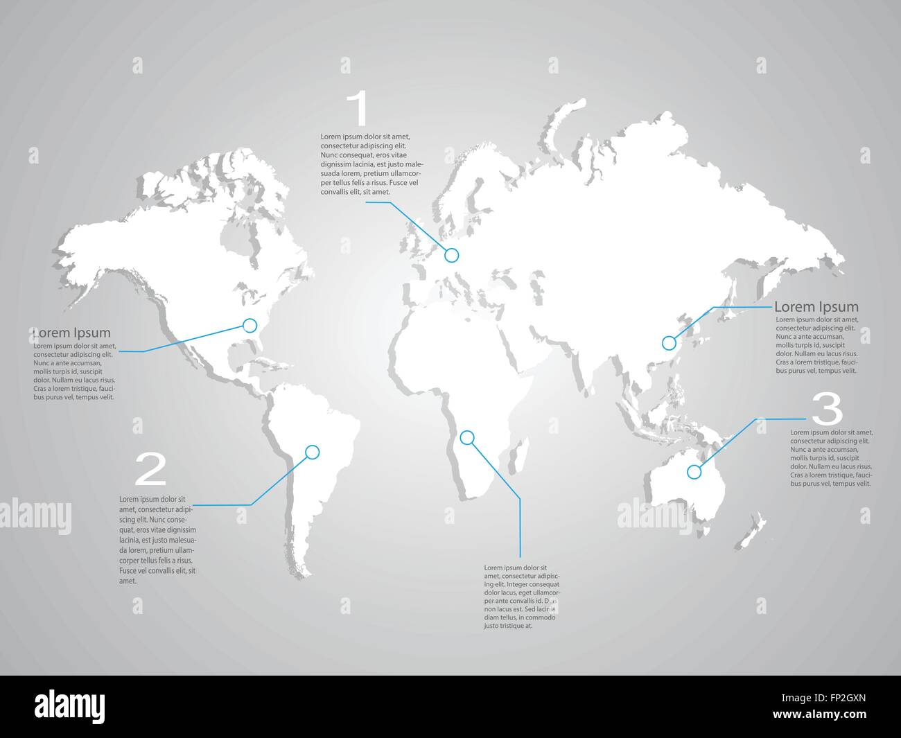 Illustration of the world map with text on a gray background Stock ...