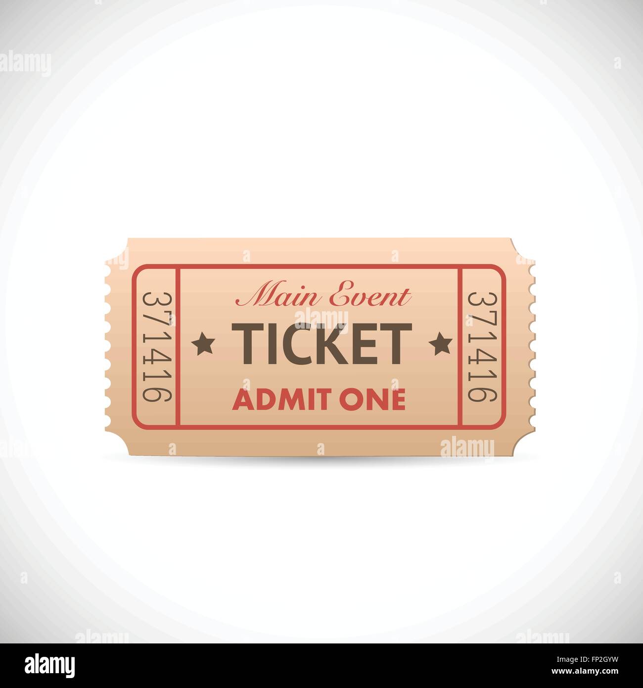 Illustration of a vintage Admit One ticket isolated on a white background Stock Vector Image ...