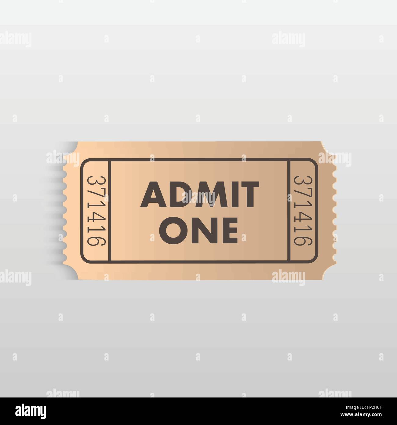 Illustration of an Admit One ticket on a light background Stock Vector ...