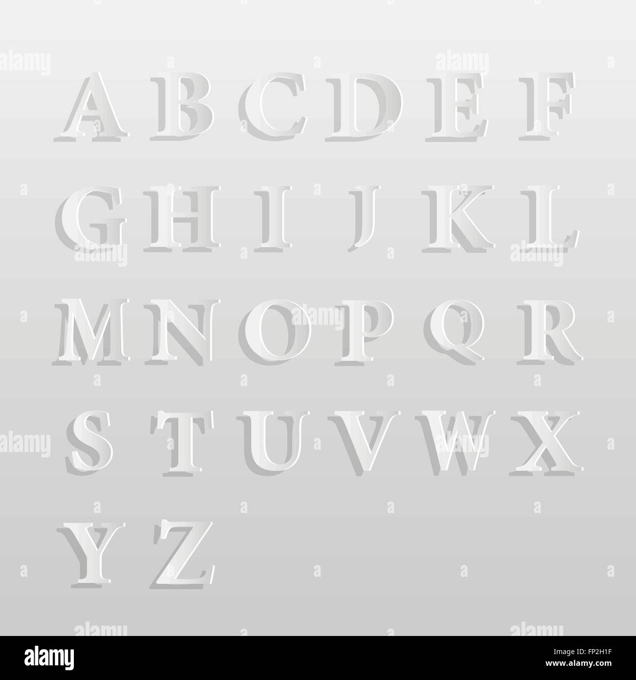 Illustration of a paper texture alphabet isolated on a grey background ...